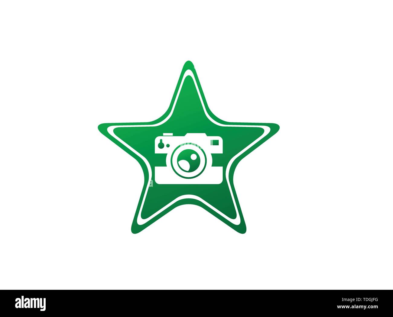 Photographe an old style camera logo design illustration in the shape ...