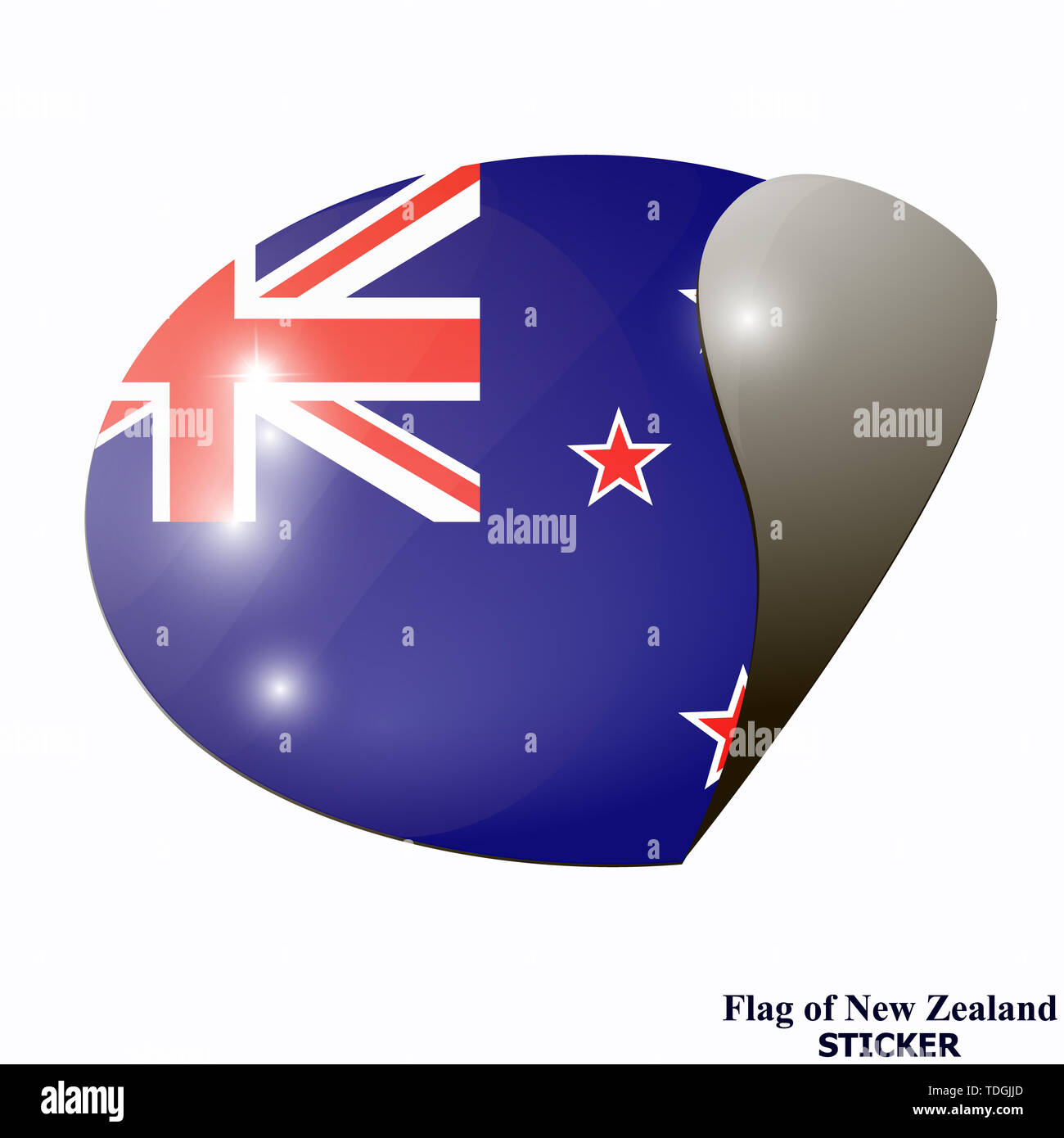 Made in New Zealand sticker. Banner with flag of New Zealand. Colorful ...