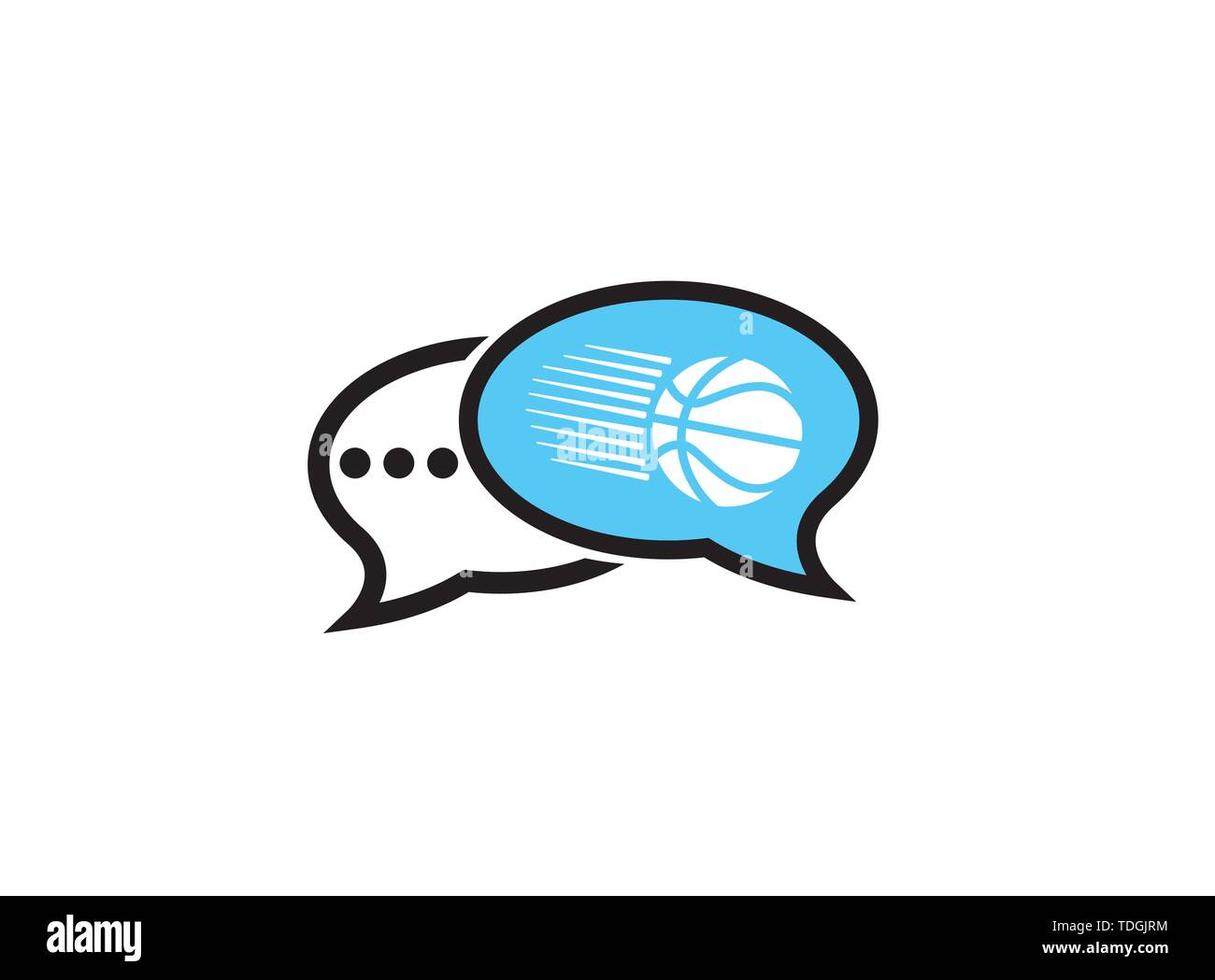 Basketball shoot in a chat icon for logo design illustration Stock ...