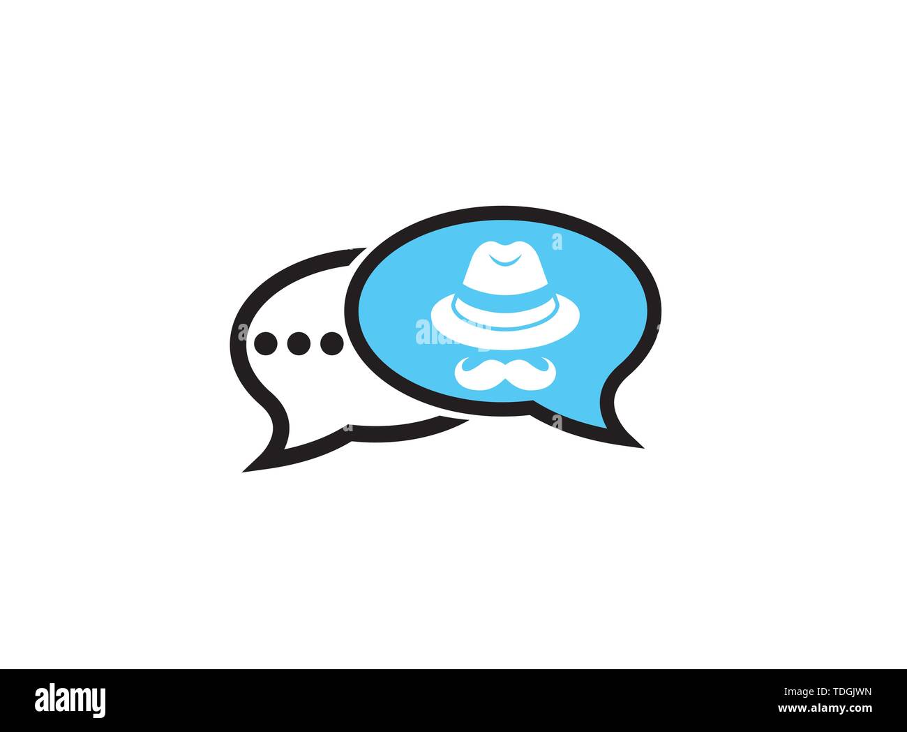 inspector with hat and mustache for logo design illustration, detector ...