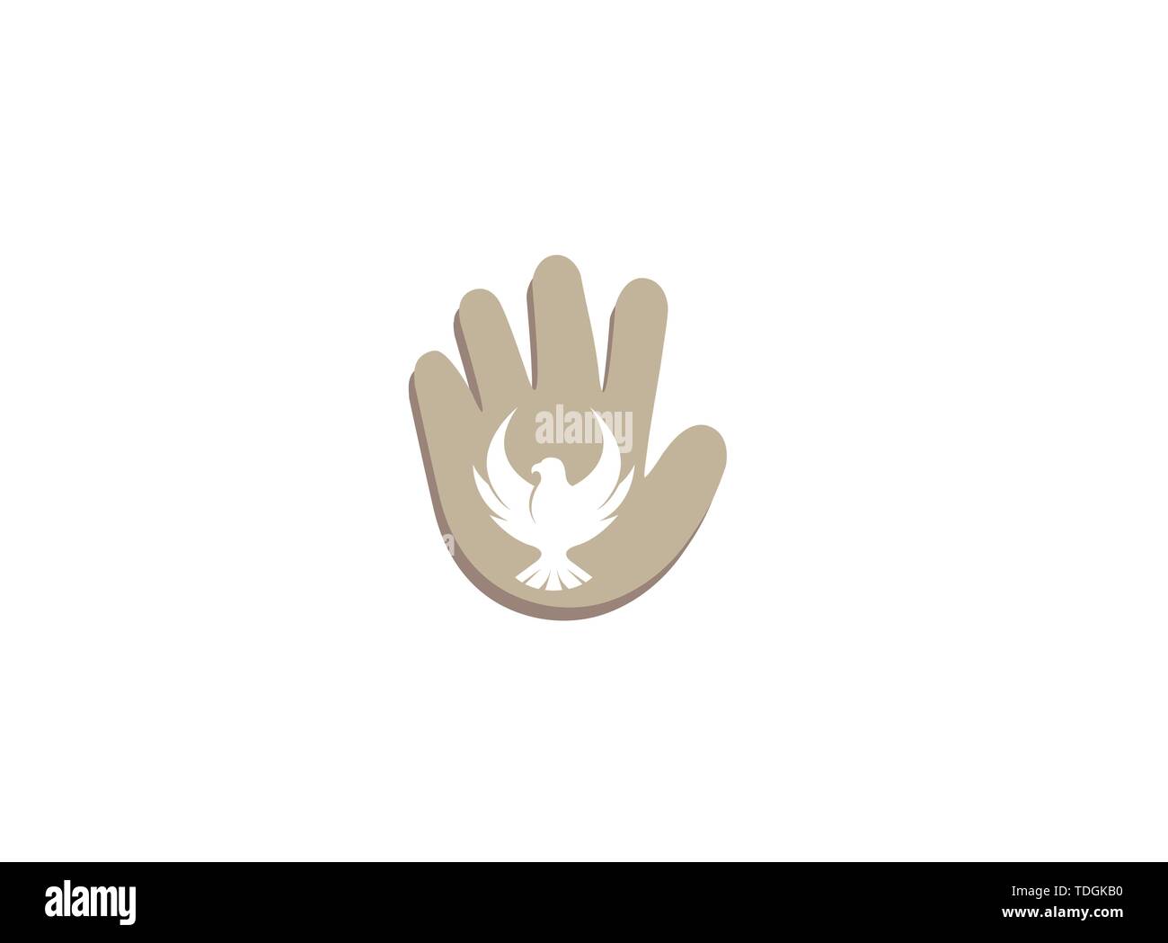 Falcon or eagle open wings flying logo design illustration, hawk in a ...