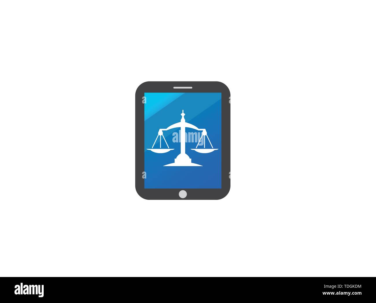 Balance symbol scales logo design illustration, law symbol in a tablet ... Balance symbol scales logo design illustration, law symbol in a tablet ...