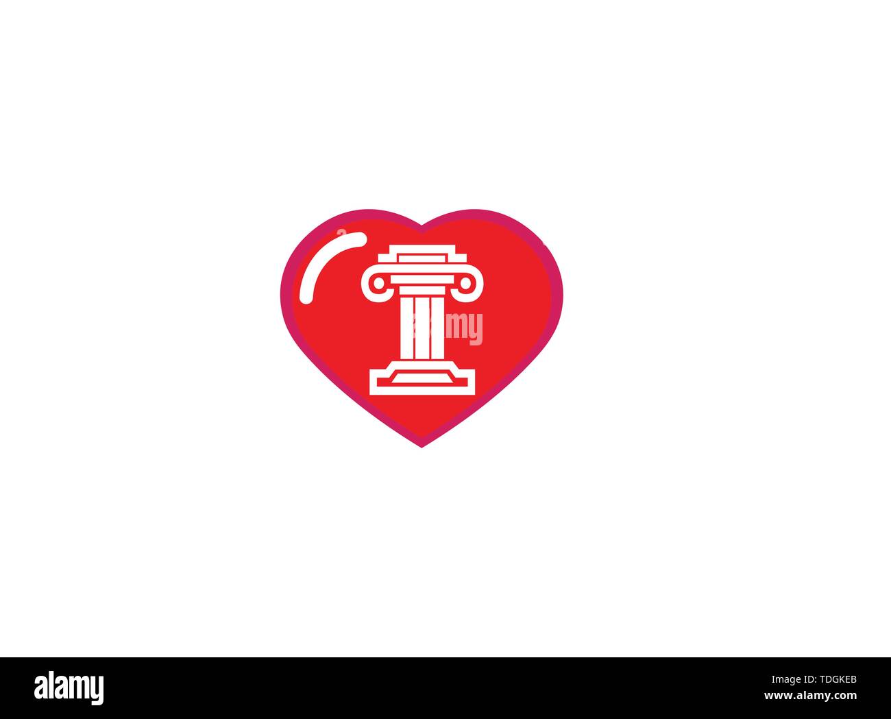 Law Building Justice Logo design illustration,reindeer in a heart shape ...