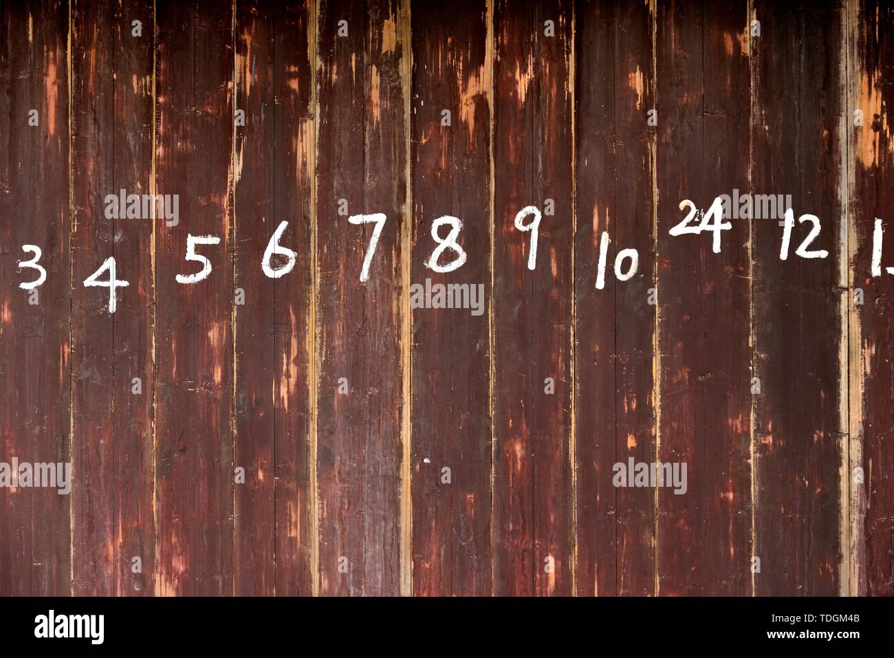 A numbered door panel Stock Photo - Alamy