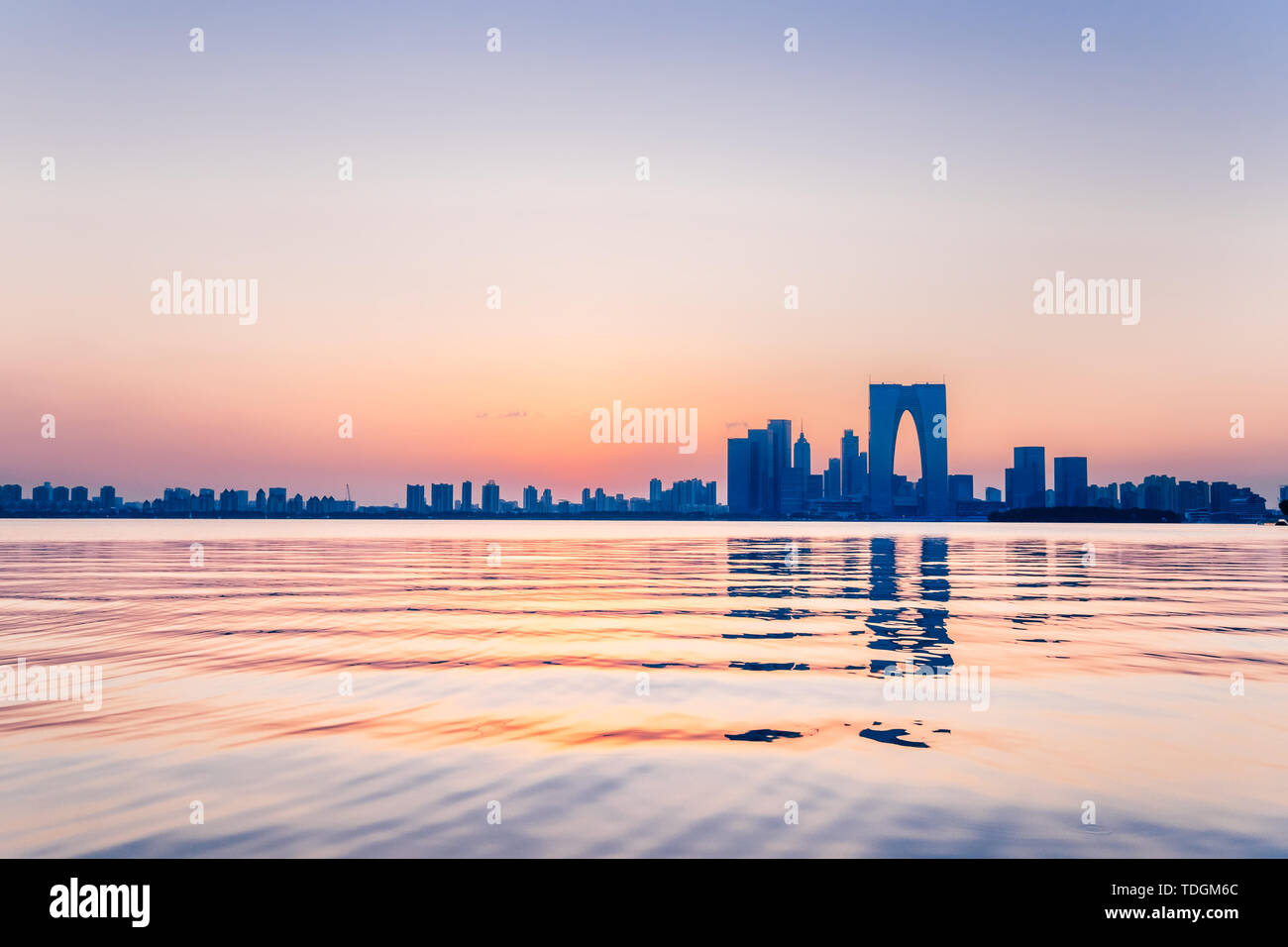 Sunset Lake Scenery of Jinji Lake, Suzhou, China Stock Photo - Alamy