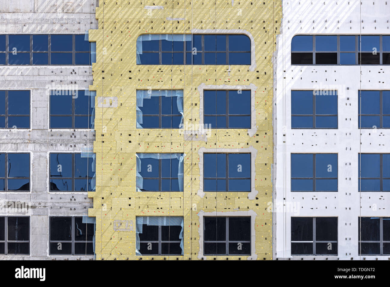 thermal insulation of house exterior wall with mineral wool at ...