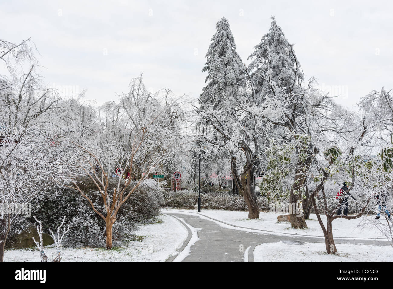 Snow view of Kuling town, Lushan Stock Photo - Alamy