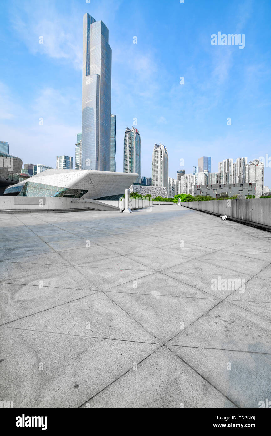 Guangzhou city skyline no man building ground background Stock Photo ...
