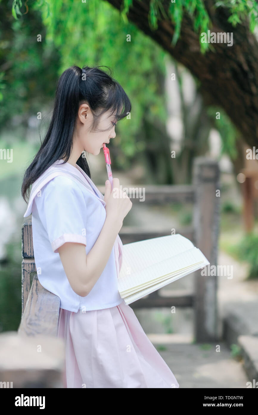 JK uniforms campus girls Stock Photo - Alamy