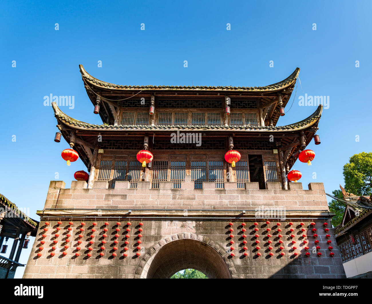 Huanglongxi ancient town building Stock Photo - Alamy