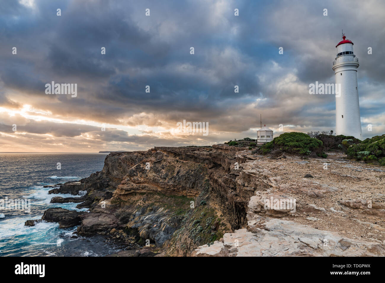 Beacon by the sea Stock Photo - Alamy