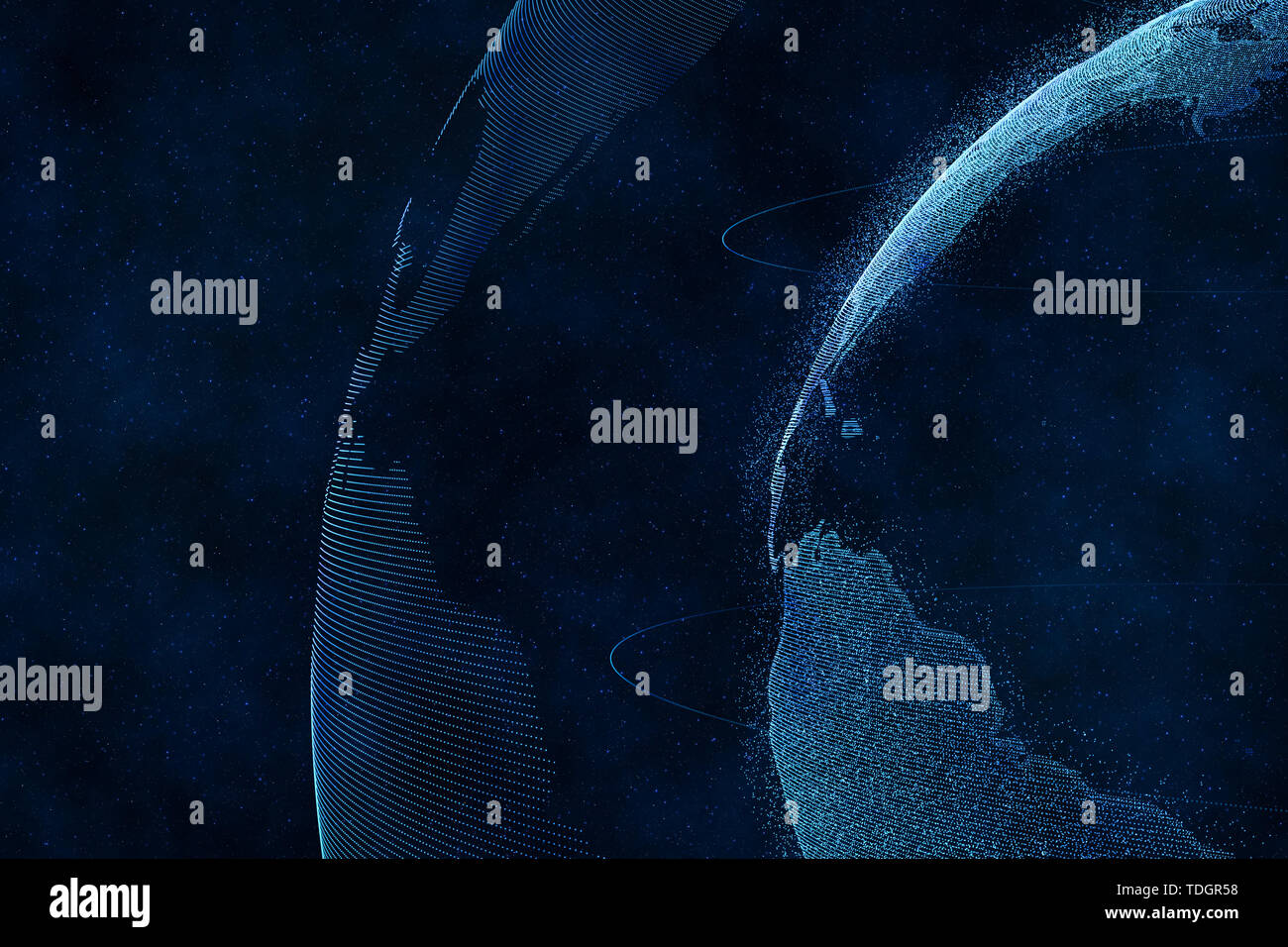 Blue Earth Big Data Background Stock Photo - Alamy