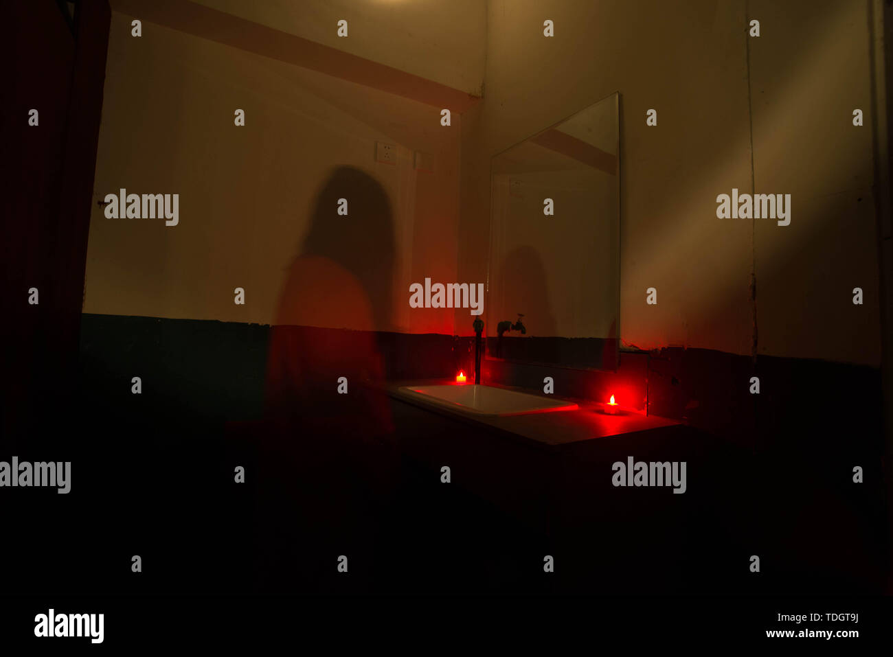 Horror haunted house, hospital-themed secret room escape Stock Photo ...