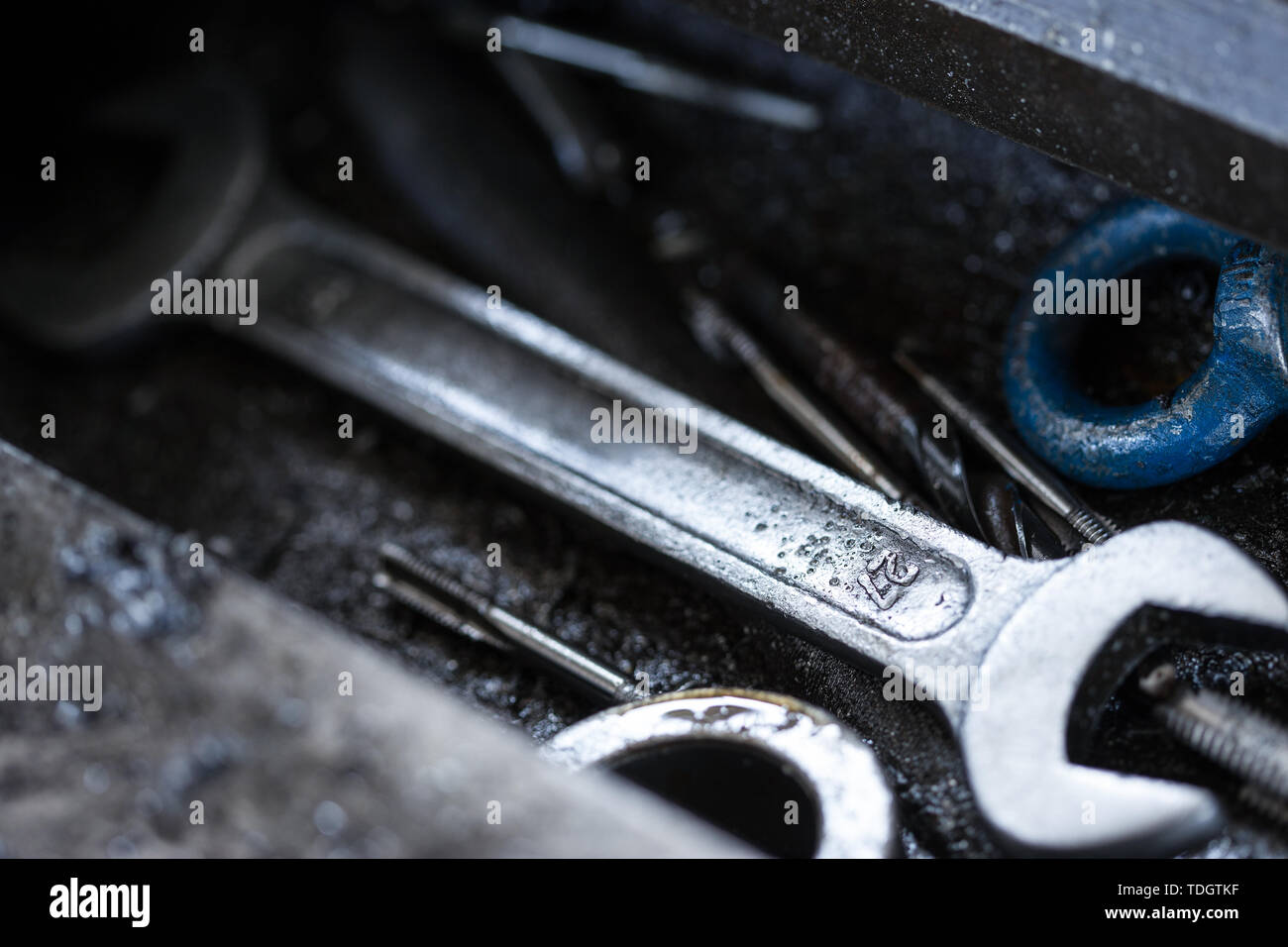 Industrial tools and spare parts,close up Stock Photo - Alamy