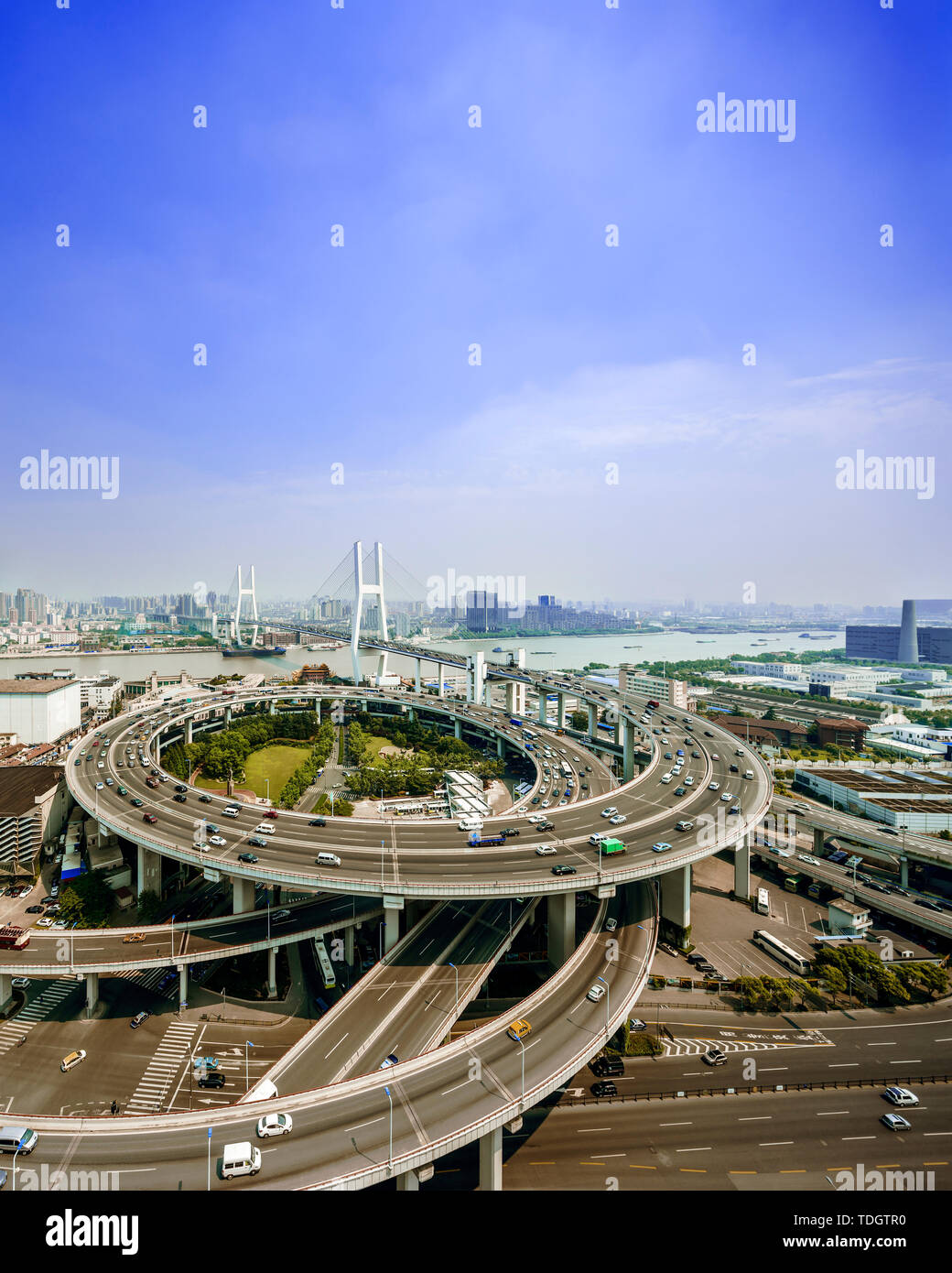 skyline and road intersection in shanghai Stock Photo - Alamy