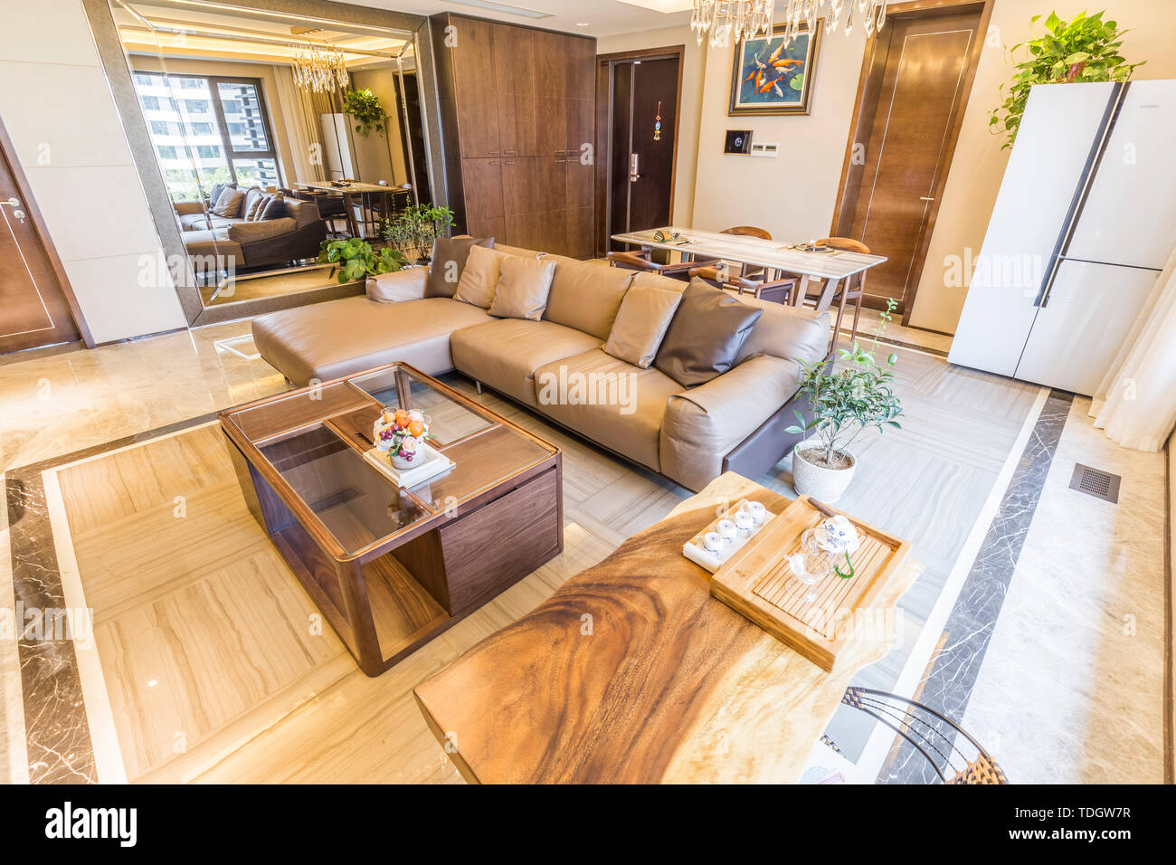 Design of interior design space of model room in modern living room ...