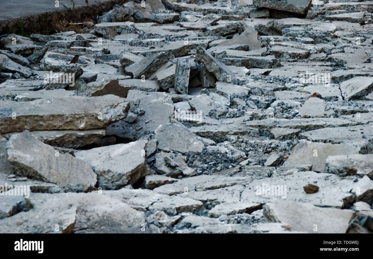 Broken pavement, used as material Stock Photo - Alamy