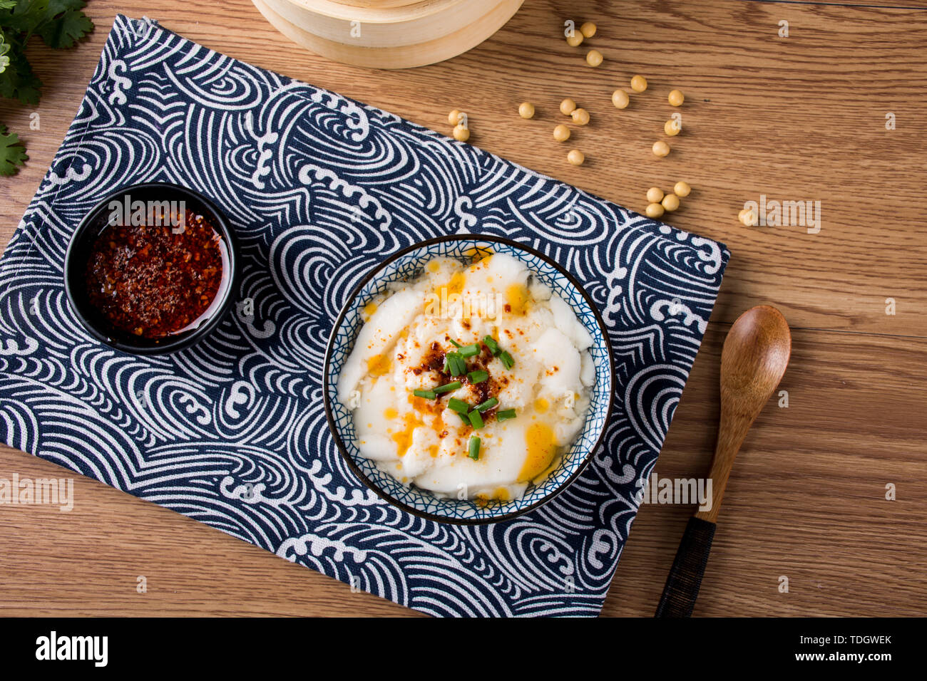 Tofu brain famous traditional snacks, also known as tofu flowers, bean ...