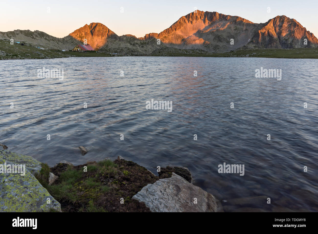 Amazing Sunset at Kamenitsa peak and Tevno lake, Pirin Mountain ...