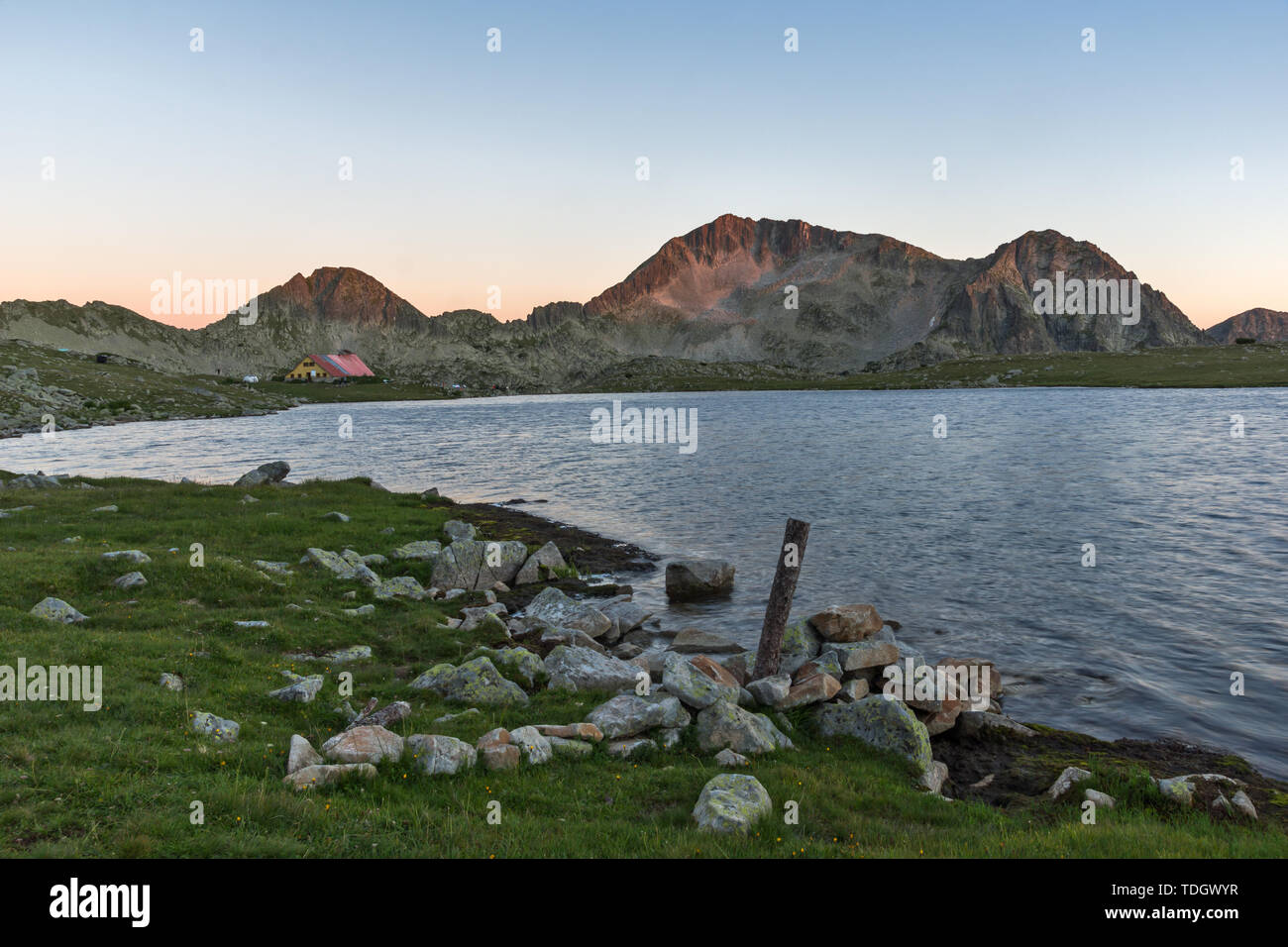 Amazing Sunset at Kamenitsa peak and Tevno lake, Pirin Mountain ...