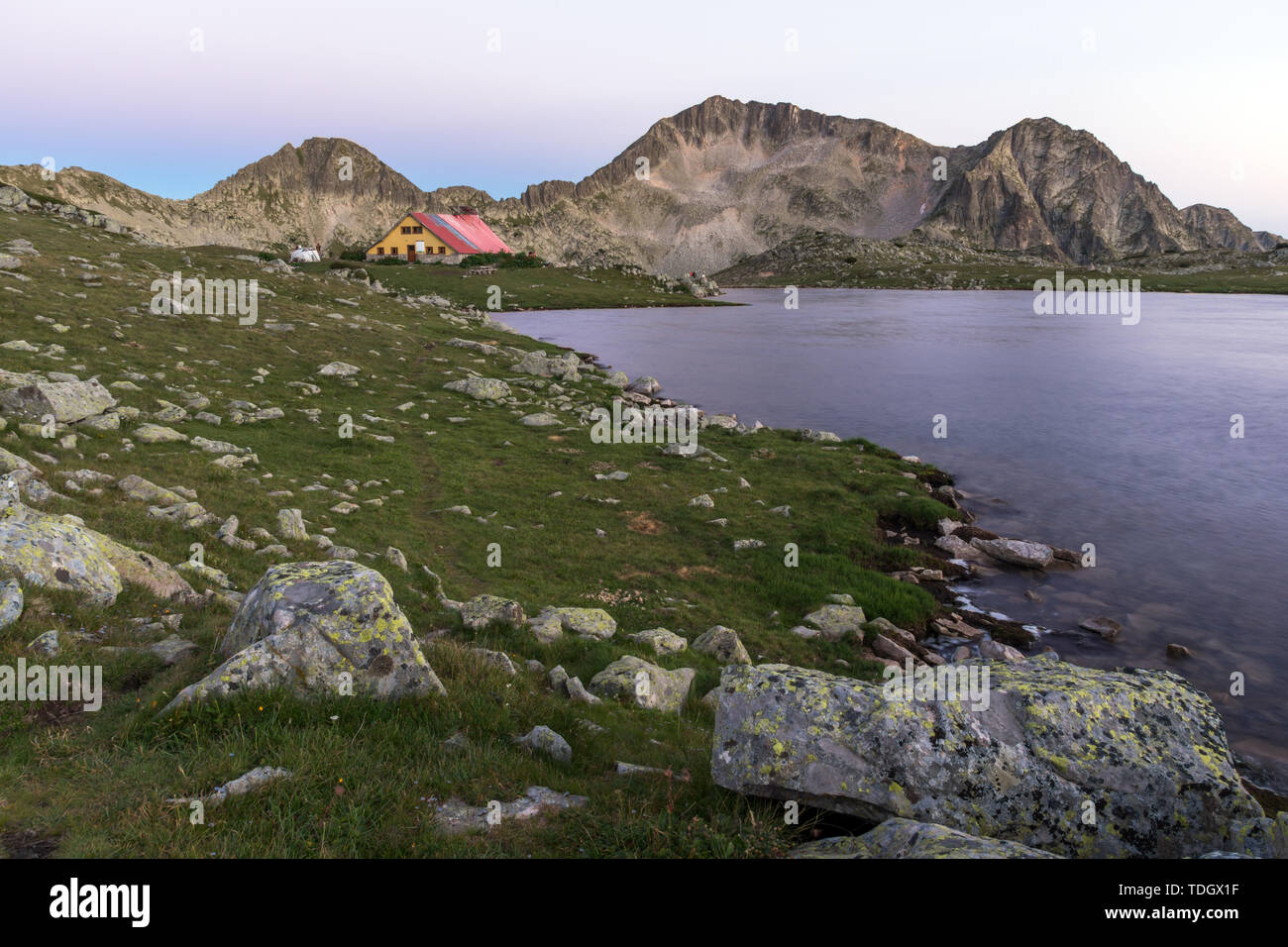 Amazing Sunset at Kamenitsa peak and Tevno lake, Pirin Mountain ...