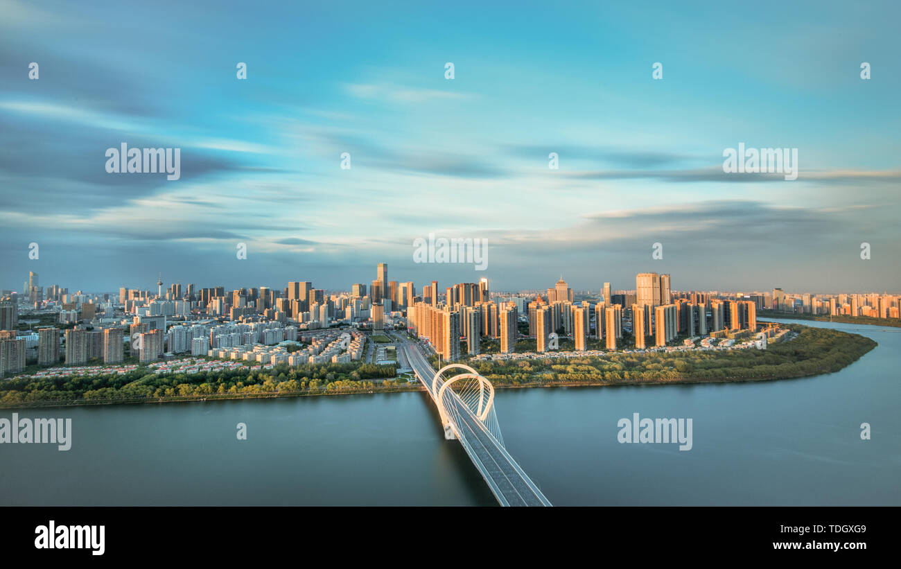 Scenery of the Hun River at the Sanhao Bridge in Shenyang Stock Photo ...