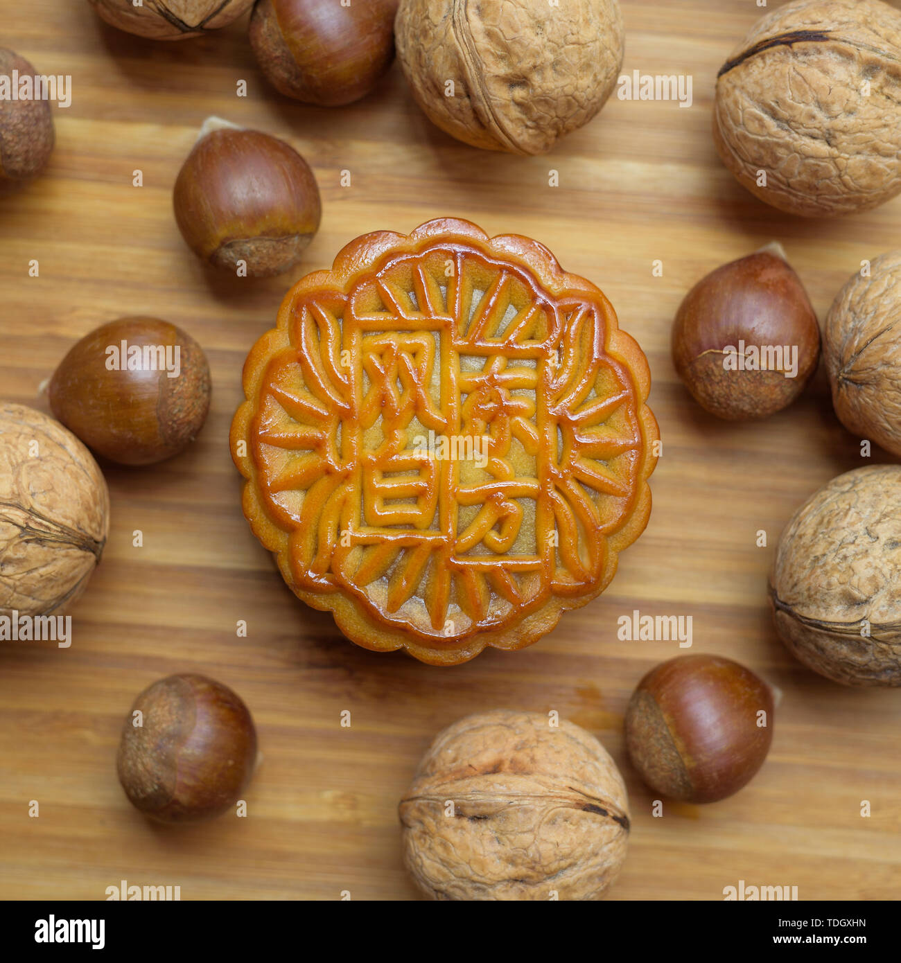 Mid-Autumn Festival moon cakes with nuts Stock Photo - Alamy