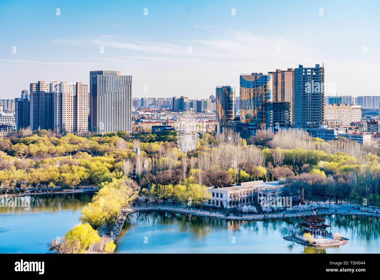 Spring Scenery of Qingcheng Park, Hohhot, Inner Mongolia, China Stock ...
