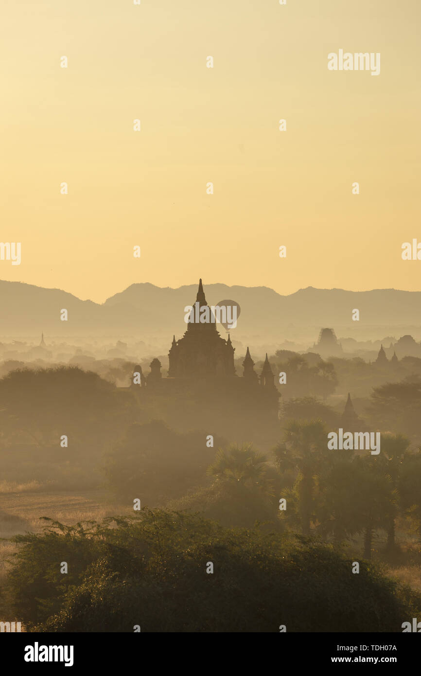 Sunrise in Pugan, Myanmar Stock Photo - Alamy