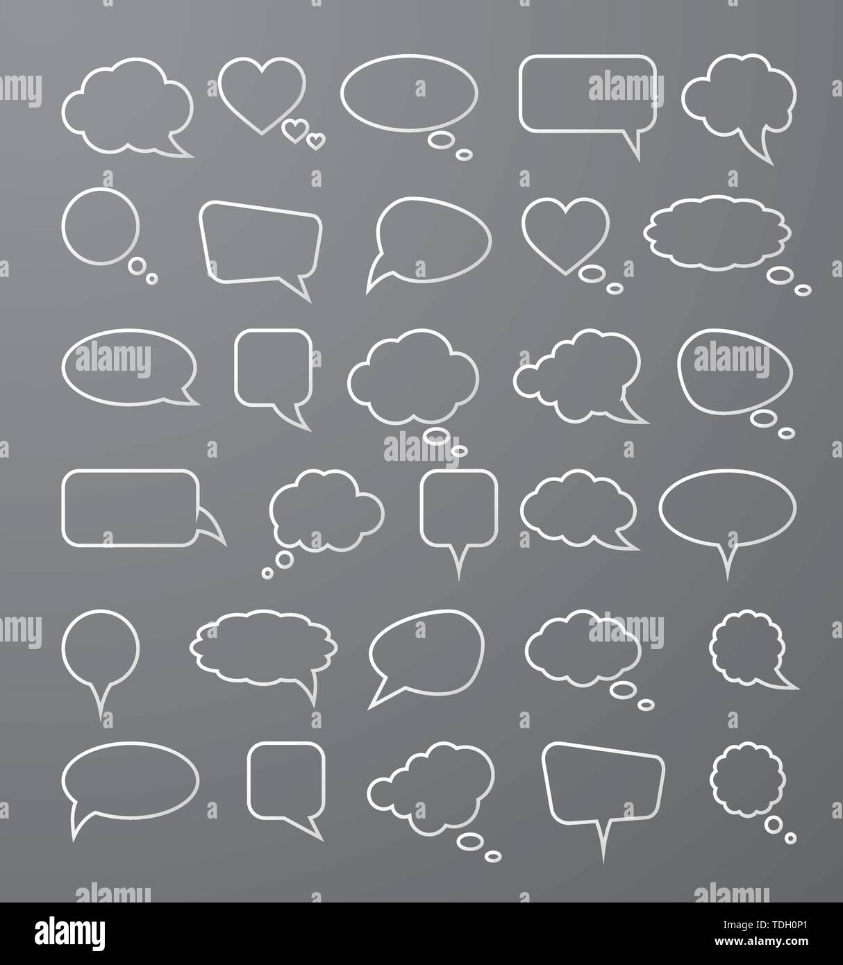 White paper speech bubbles on gray background. Vector illustration ...