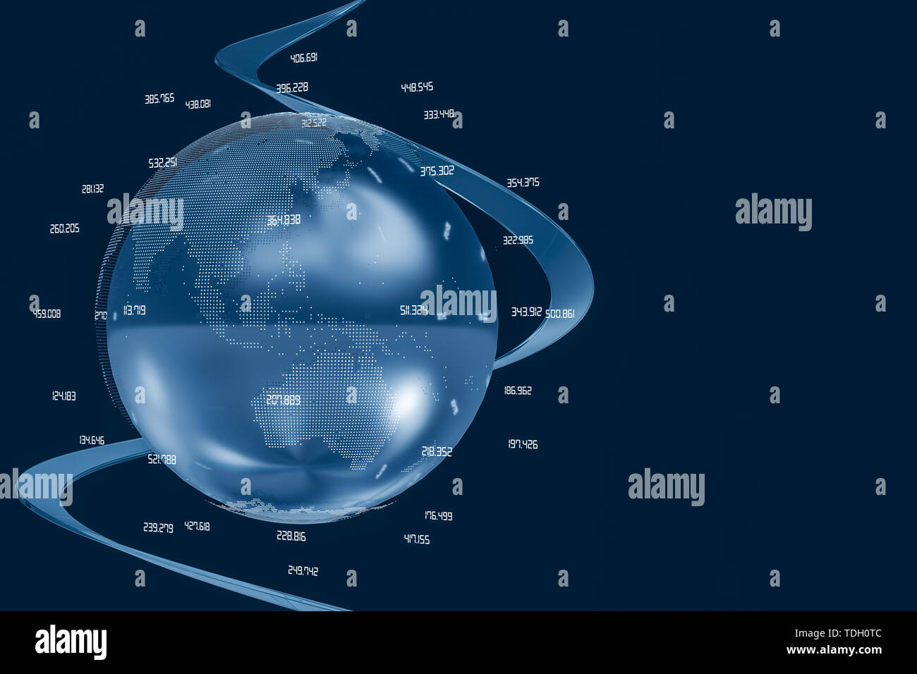 Blue Big Data Earth, 3D Rendering Stock Photo - Alamy