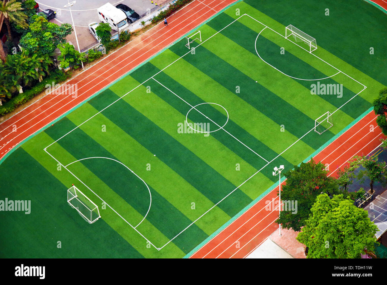 Football stadium in the community Stock Photo - Alamy