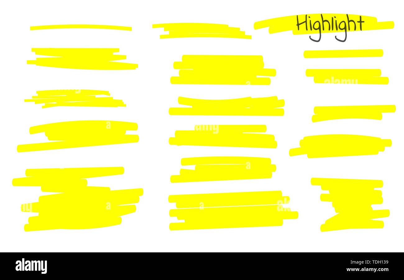 Marker lines. Vector highlighter brush lines. Hand drawing. Vector ...
