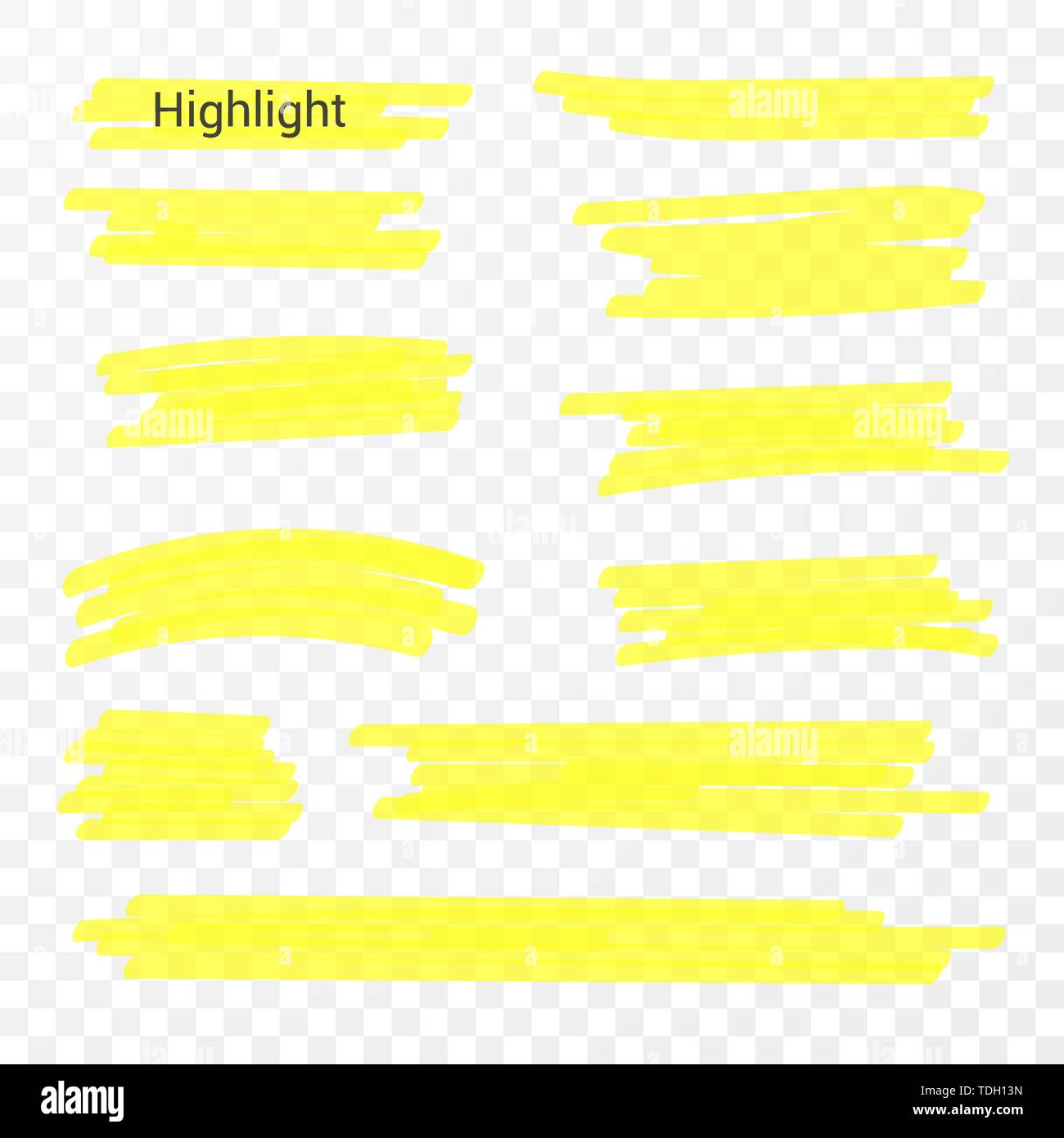 Marker lines. Vector highlighter brush lines. Hand drawing. Vector ...