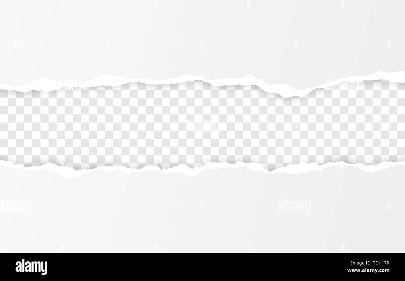 Horizontal torn paper edge. Ripped squared horizontal white paper ... Horizontal torn paper edge. Ripped squared horizontal white paper ...