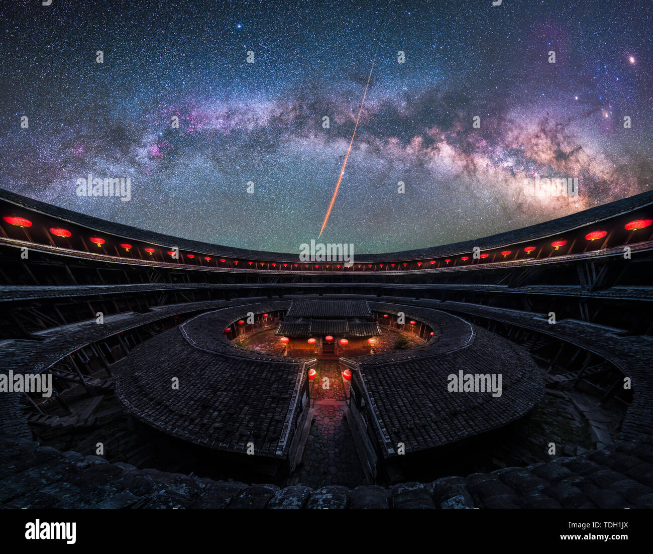 Creative Synthesis, Nightday Synthesis of Galaxy Arch Bridge Stock ...