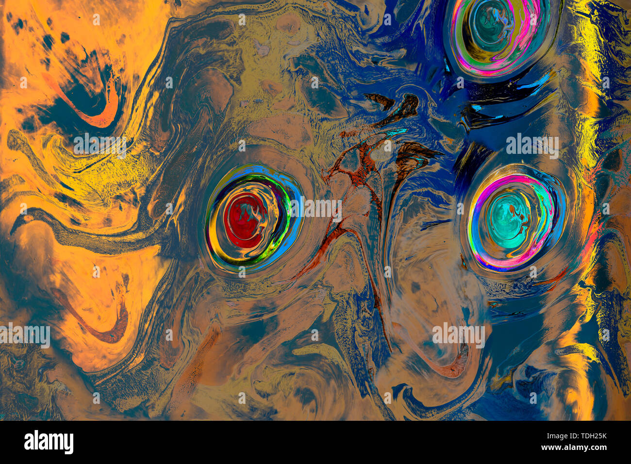 Traditional Ottoman Turkish abstract marbling art patterns as ...