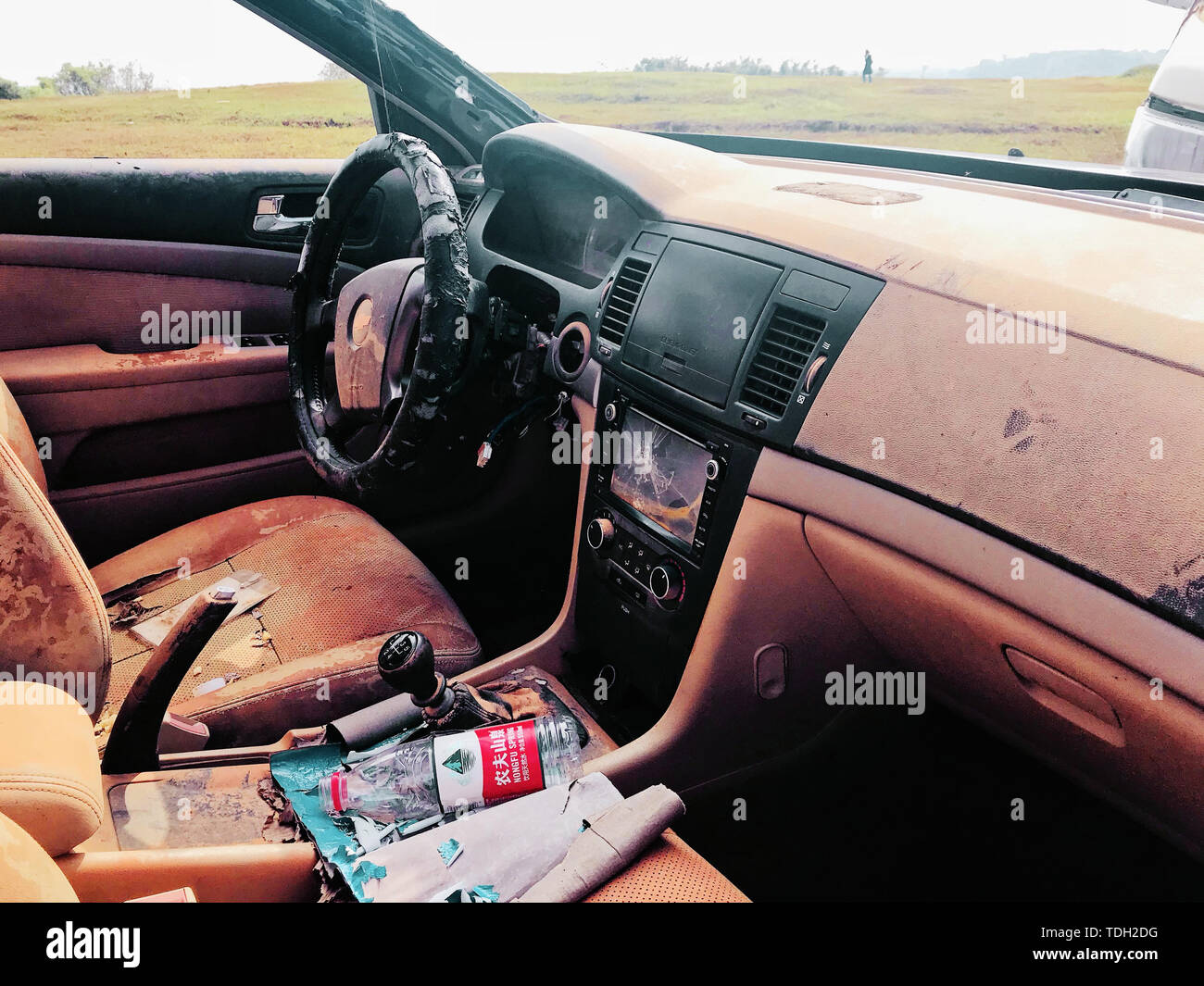 Inside the abandoned car Stock Photo - Alamy
