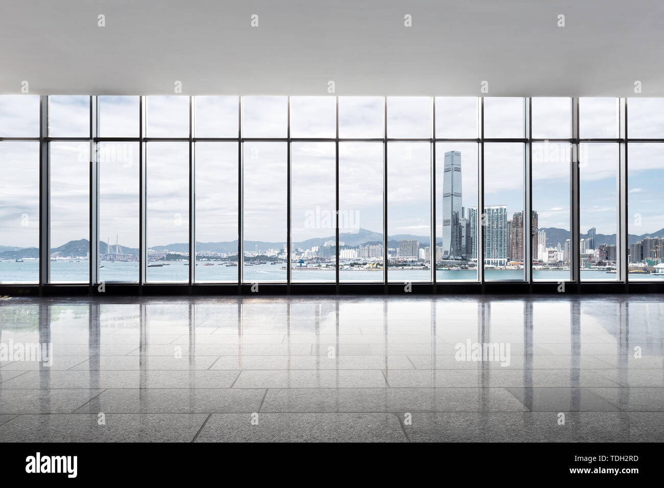 modern skyscraper in hong kong from glass window Stock Photo - Alamy
