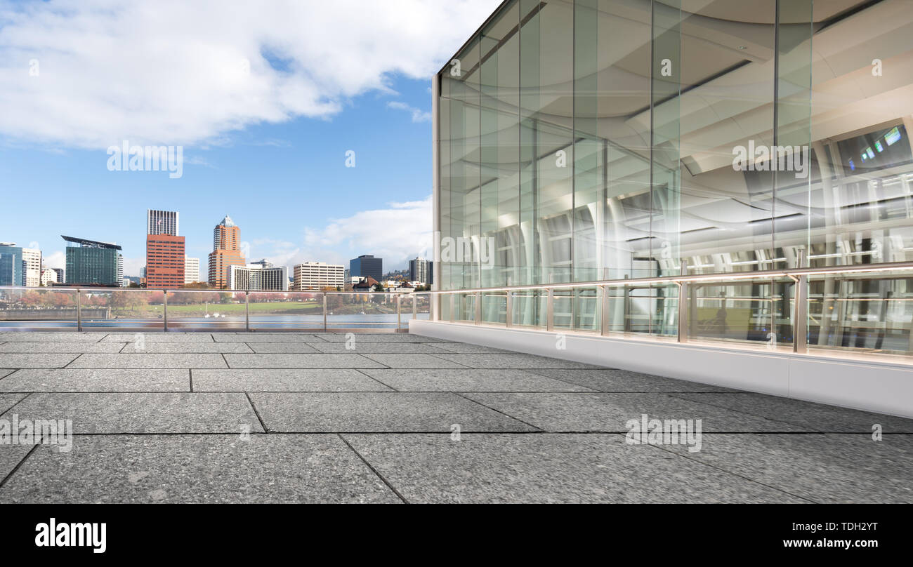 cityscape and skyline of portland from empty floor Stock Photo - Alamy