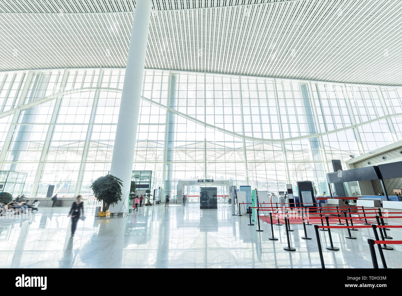 Front hall glass ceiling windows left reflective inside of buildings hi ...