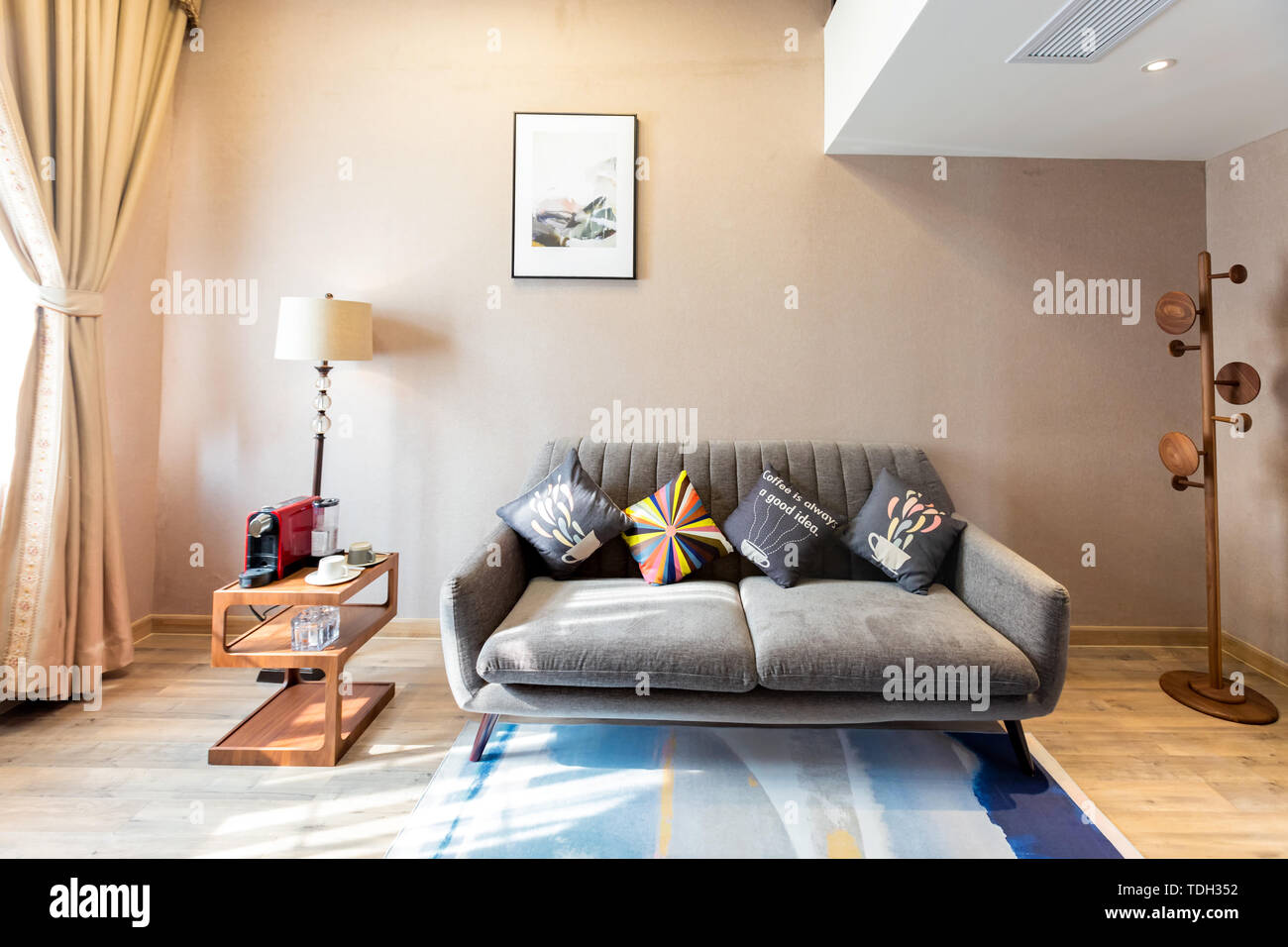 Bright hotel interior view Stock Photo - Alamy