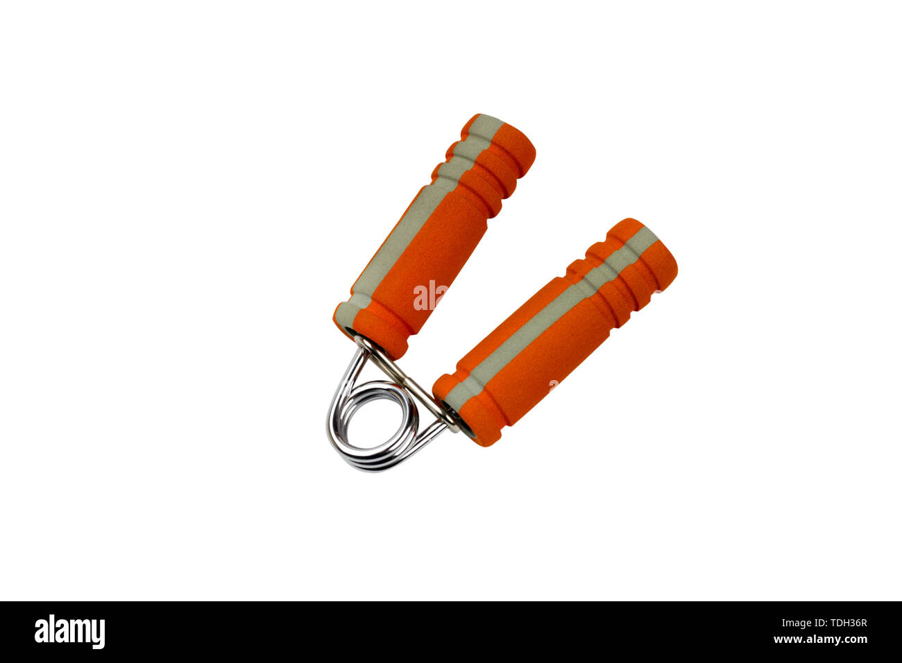 isolated orange spring grip on white background Stock Photo - Alamy