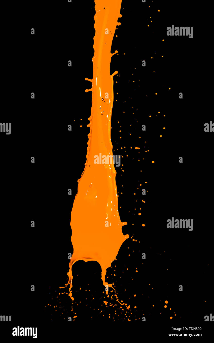 isolated orange water splash on background Stock Photo - Alamy