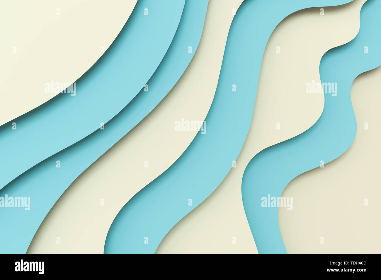 Three-dimensional rendering, curved cardboard light color background ...