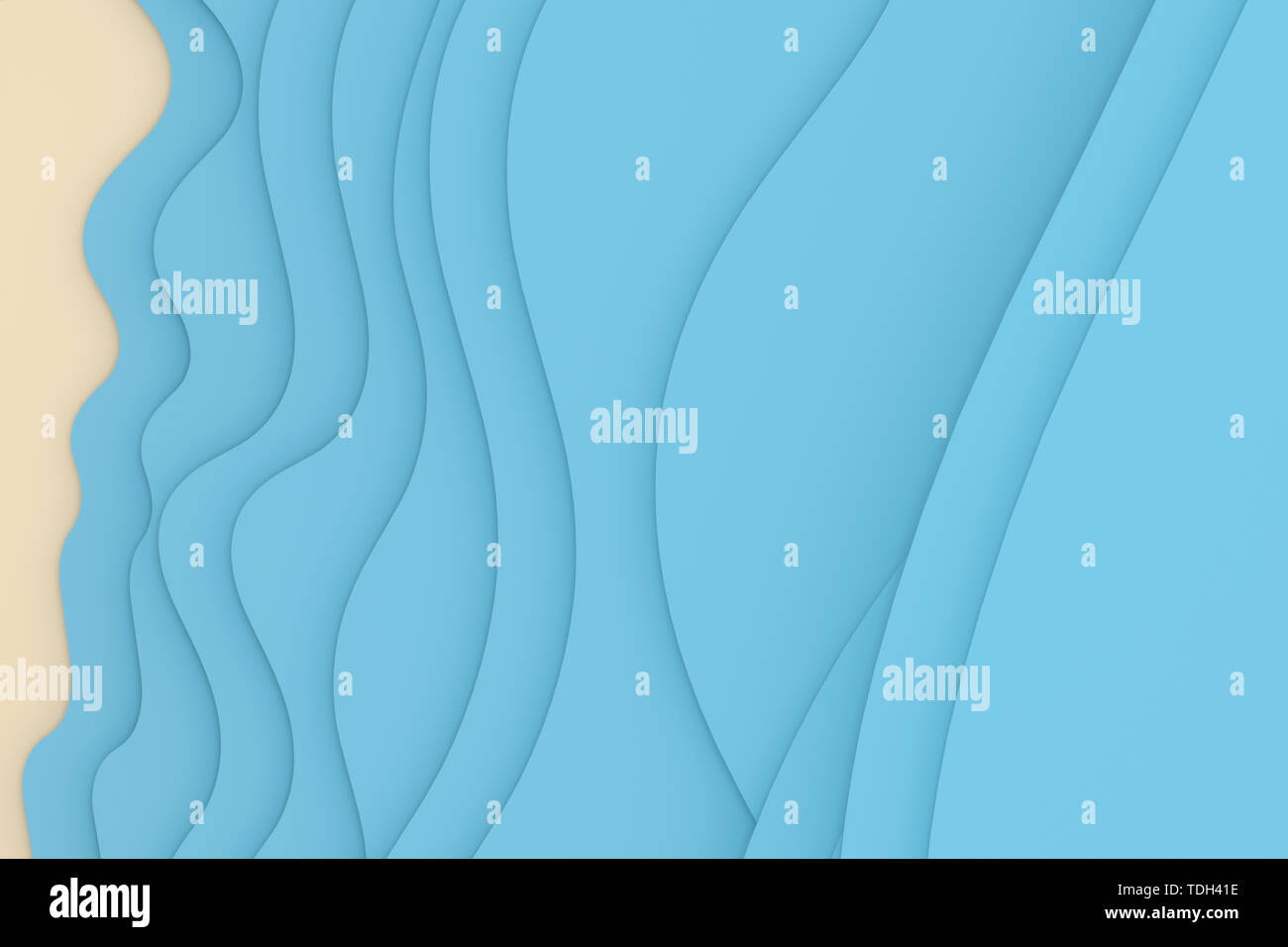 Three-dimensional rendering, curved cardboard light color background ...