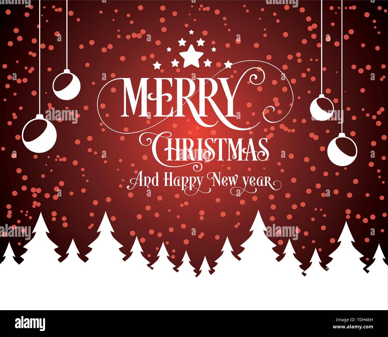 Merry Christmas and Happy New Year Typography illustration. Xmas ...