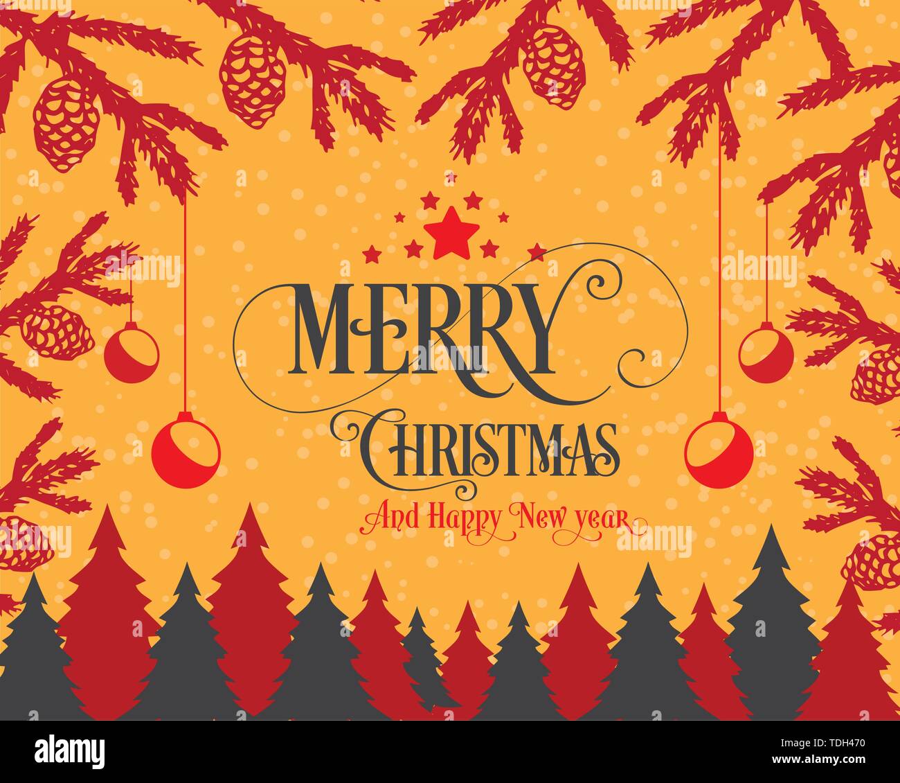 Merry Christmas and Happy New Year Typography Vector Text Calligraphy ...