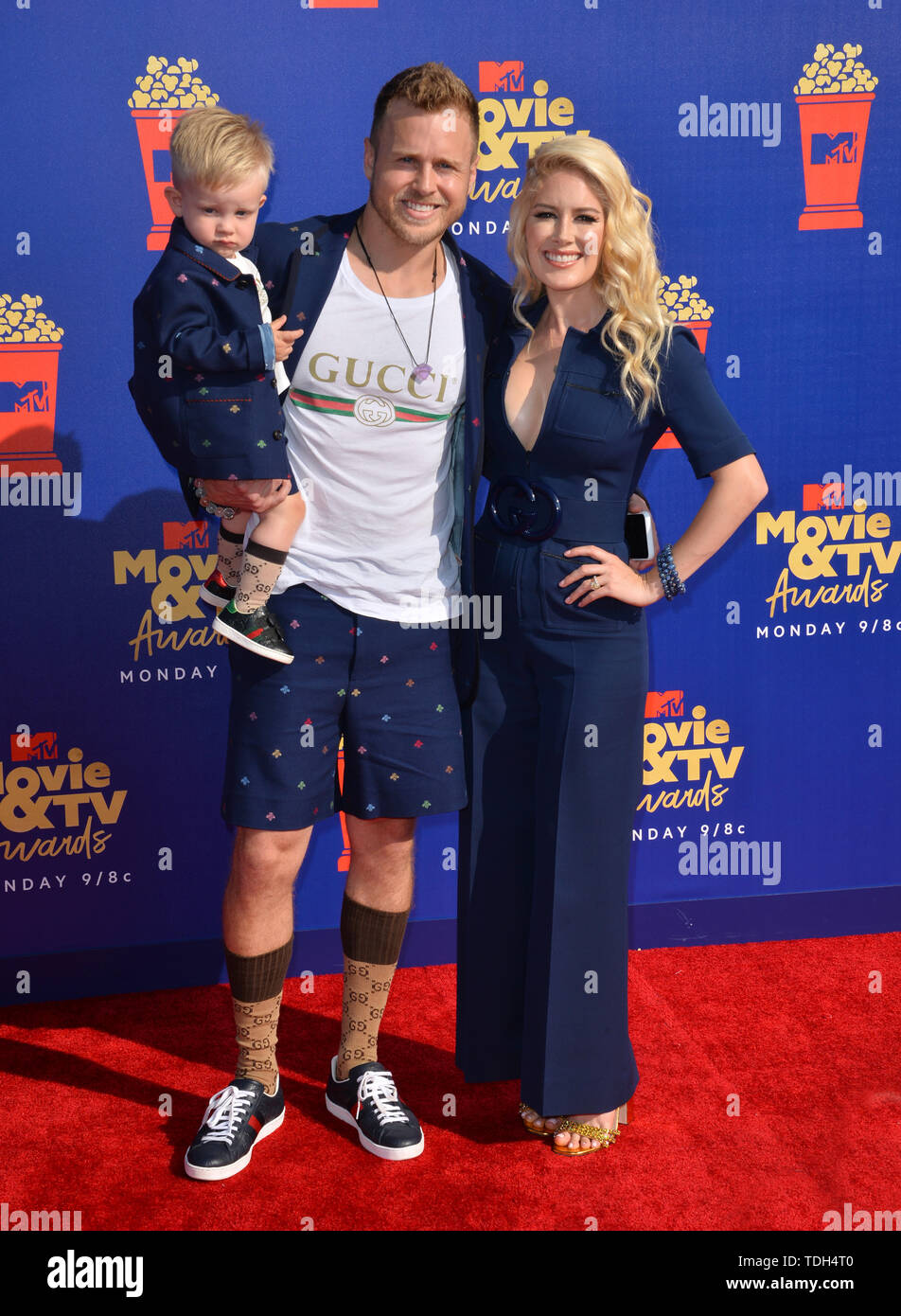 Santa Monica, USA. June 16, 2019: Heidi Montag, Spencer Pratt & Gunner ...