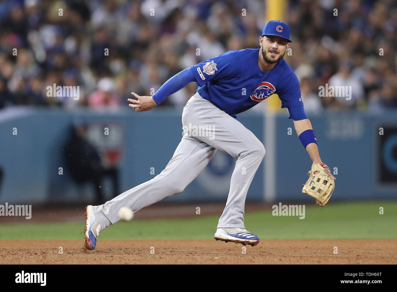 Los Angeles, CA, USA. 14th June, 2019. Chicago Cubs third baseman Kris ...